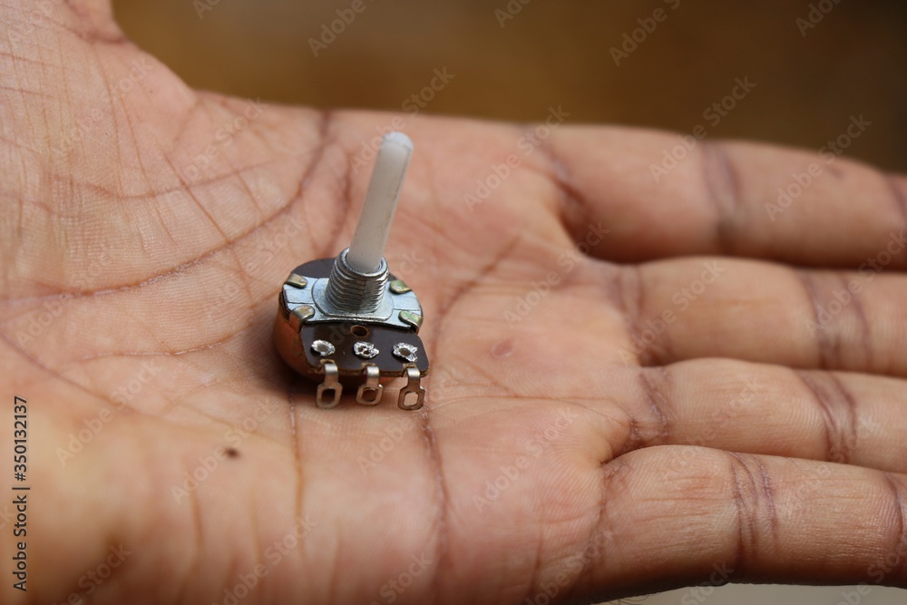Potentiometer with knob for variable resistance Stock Photo | Adobe Stock