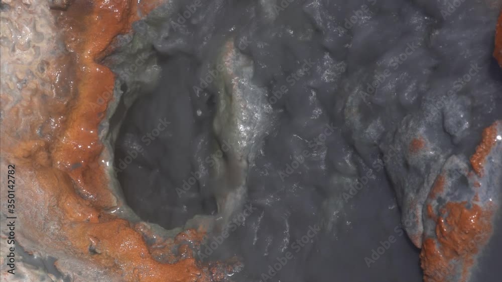 Vertical format shot natural volcanic hot springs splashing of boiling ...