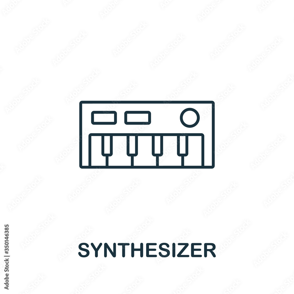 Synthesizer icon from music collection. Simple line Synthesizer icon ...