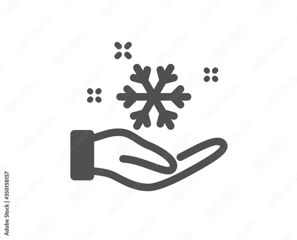 Freezing hand icon. AC cold temperature sign. Fridge function symbol ...