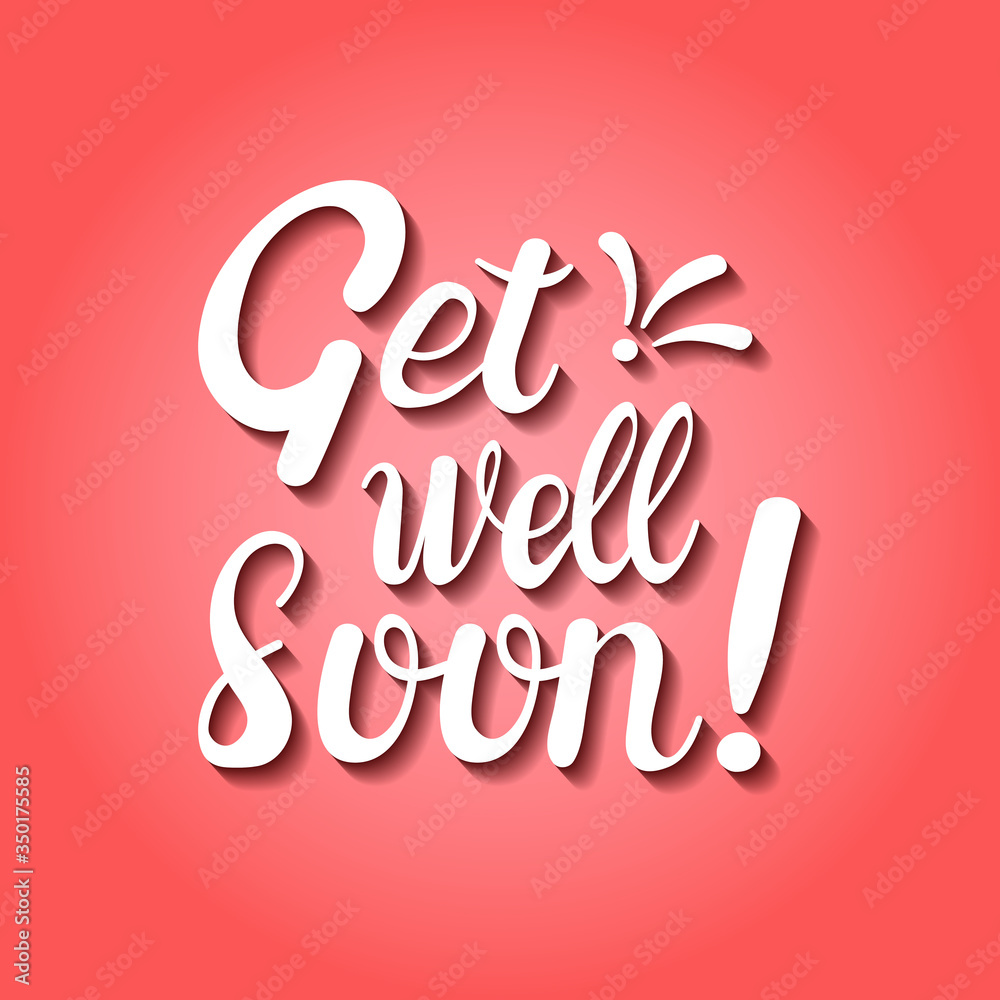 Get Well Soon card design. Hand lettering for greeting card, poster ...