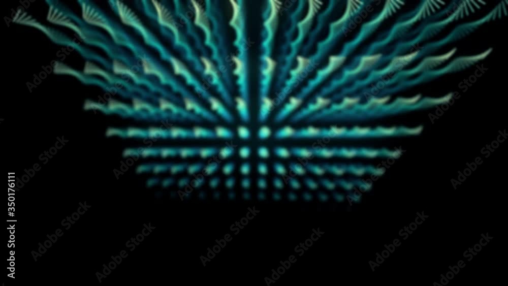 3D optical moving lines on black background. Animation. Wavy lines move ...