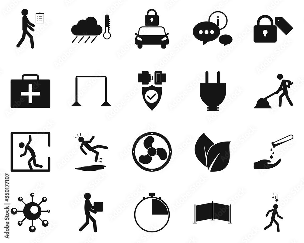 HSE concept, occupational safety and health falling, object, human ...