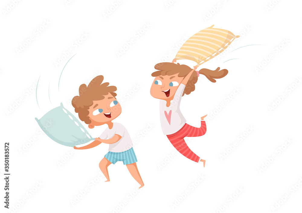 Kids Sleepover Cartoon