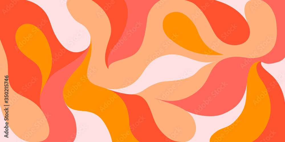 Modern vector pattern with orange abstract shapes. Colorful abstract ...