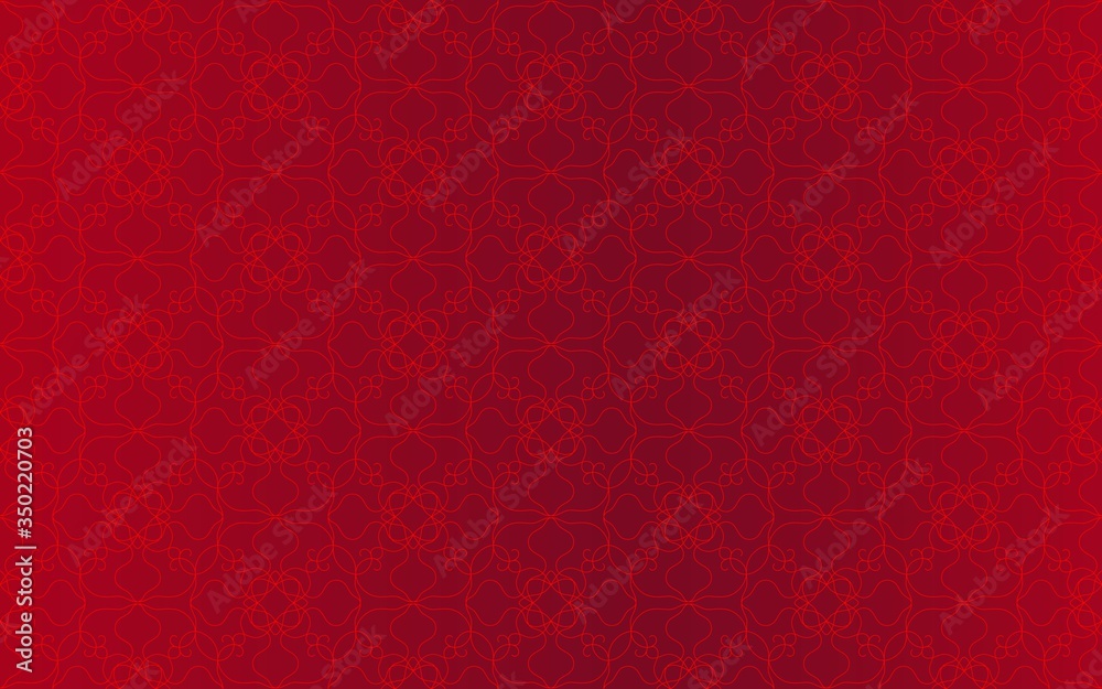 seamless decorative red pattern on a maroon background with a soft ...