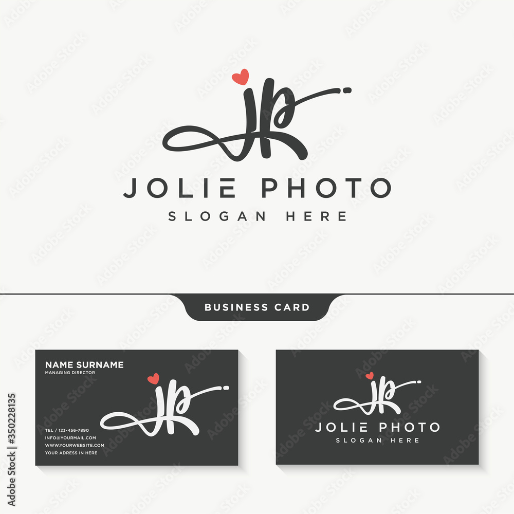 Initial Jp Signature Logo Design Template Stock Vector | Adobe Stock