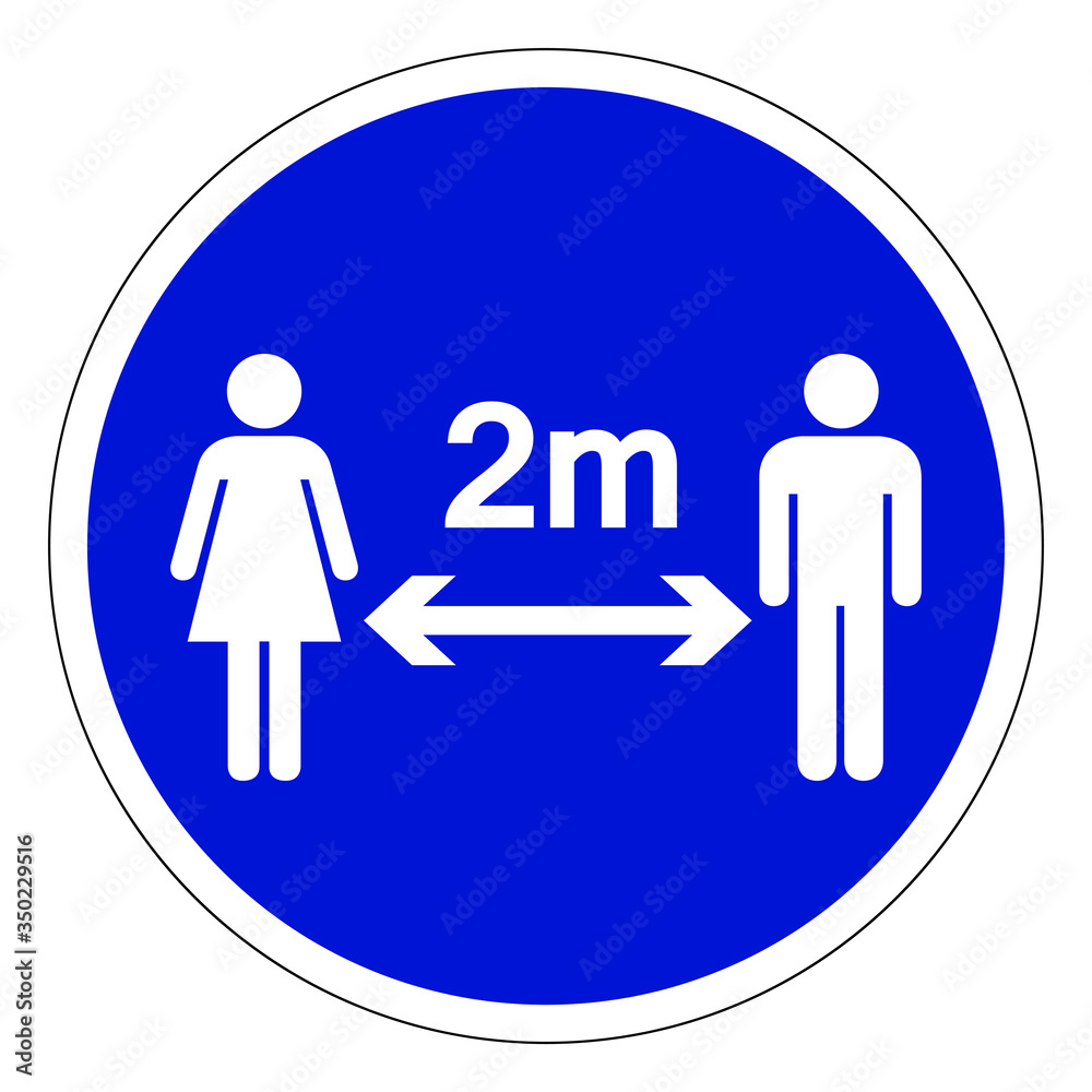 Maintain Distancing 2m Symbol, Vector Illustration, Isolated On White ...