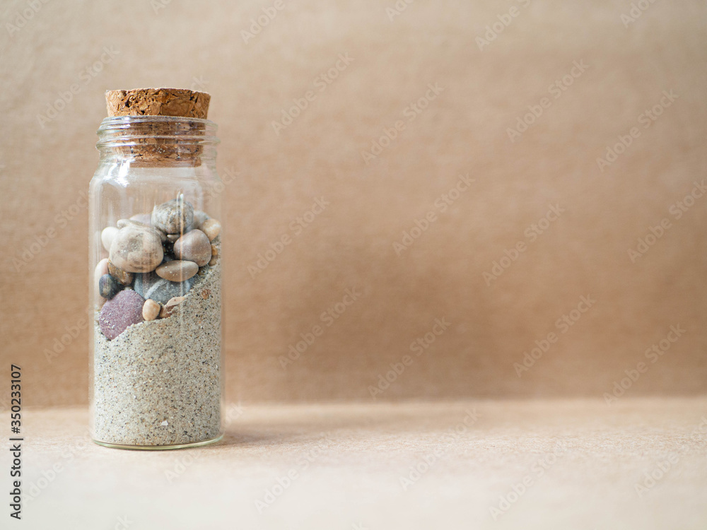 Jar with sand and beach stones Stock Photo | Adobe Stock