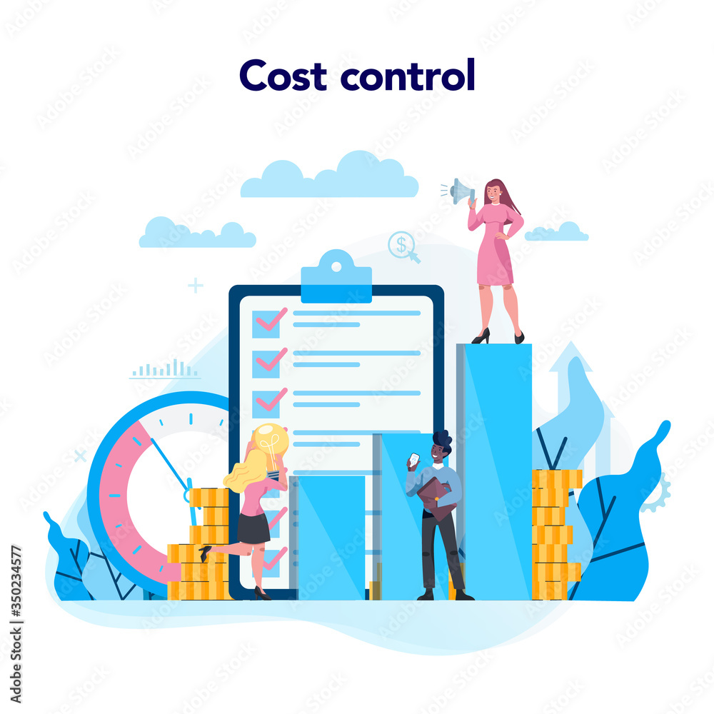 Cost control concept. Idea of financial planning savings Stock Vector ...