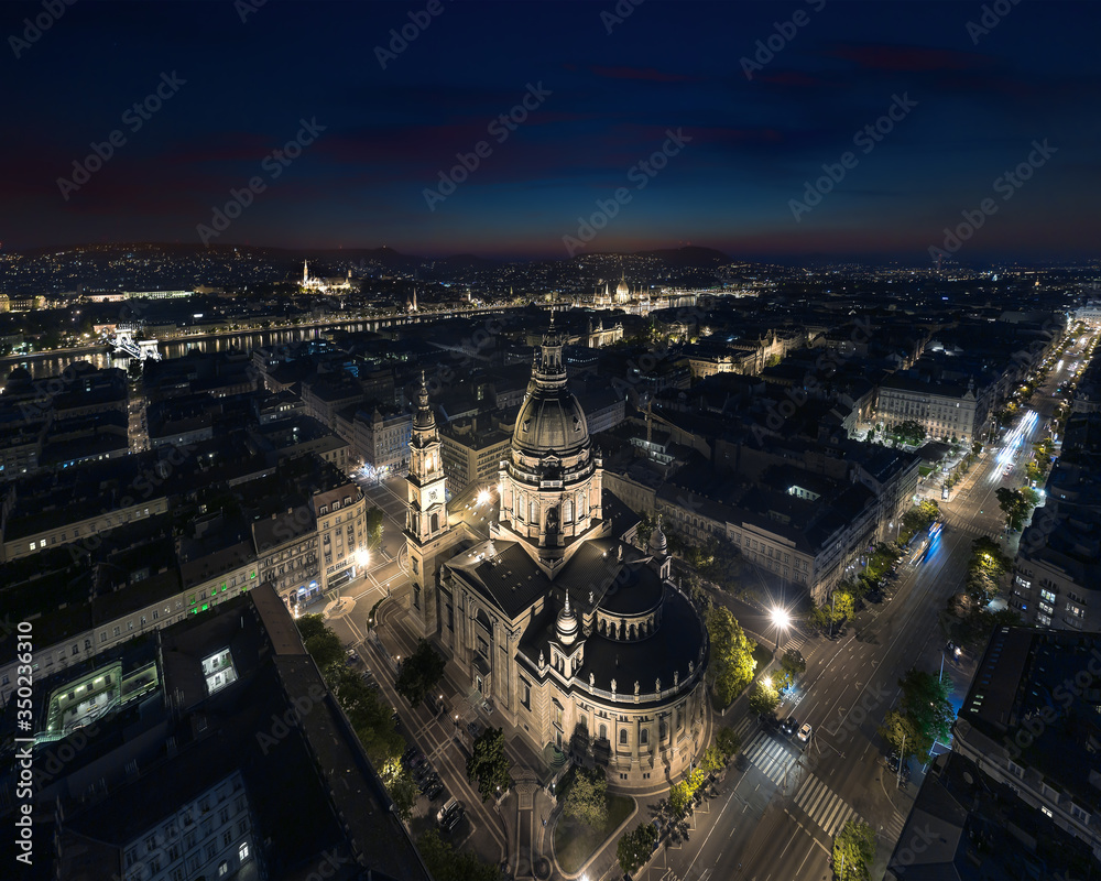 Amazing aerial cityscape about Budapest with drone. The main theme is ...