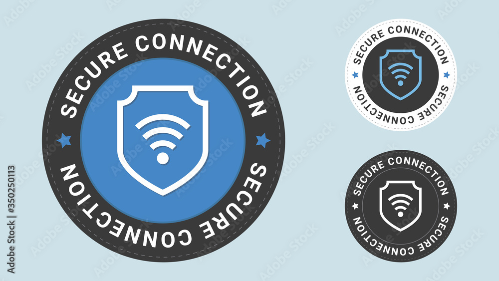 Secure Connection stamp vector illustration with euro sign. Vector ...
