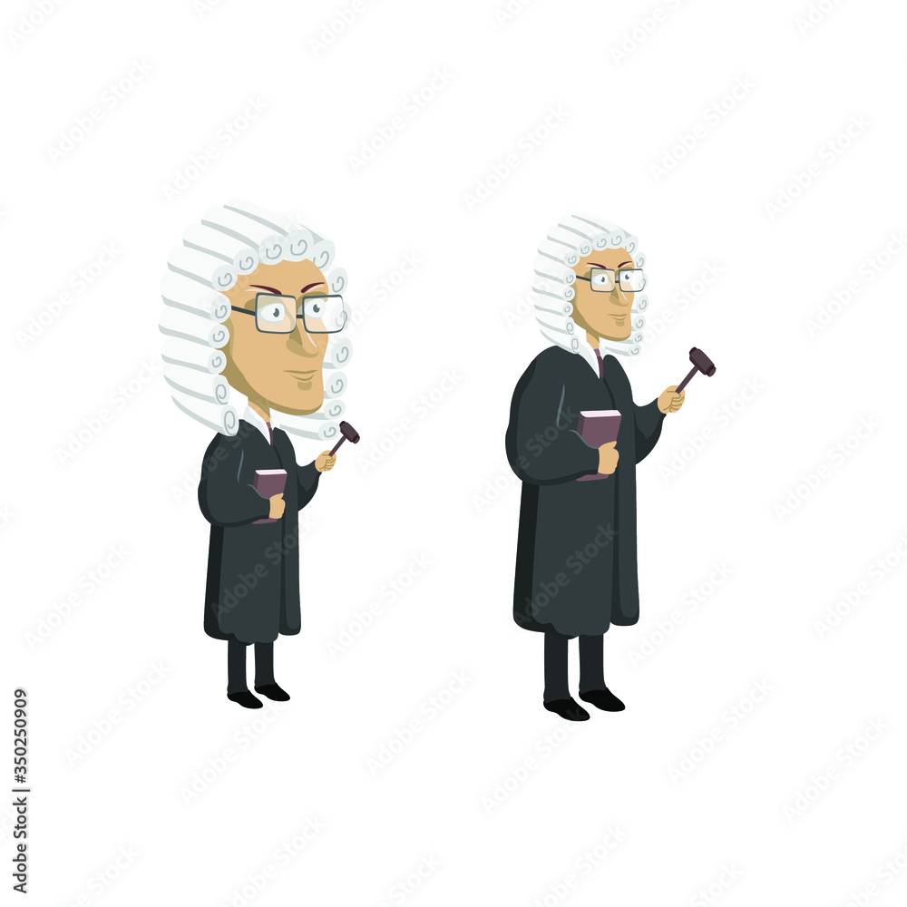 cartoon vector character judge in two versions Stock Vector | Adobe Stock
