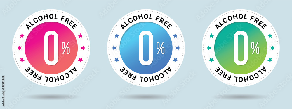 Alcohol Free stamp vector illustration. Vector certificate icon. Set of ...