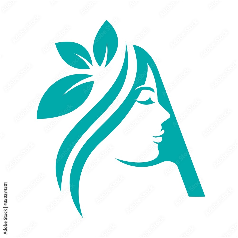 Letter A logo design with a face shape. cosmetic and beauty logo design ...