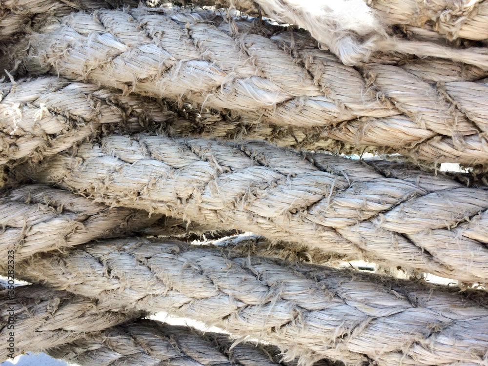 Rope large braided mooring line for ships boat background element on ...
