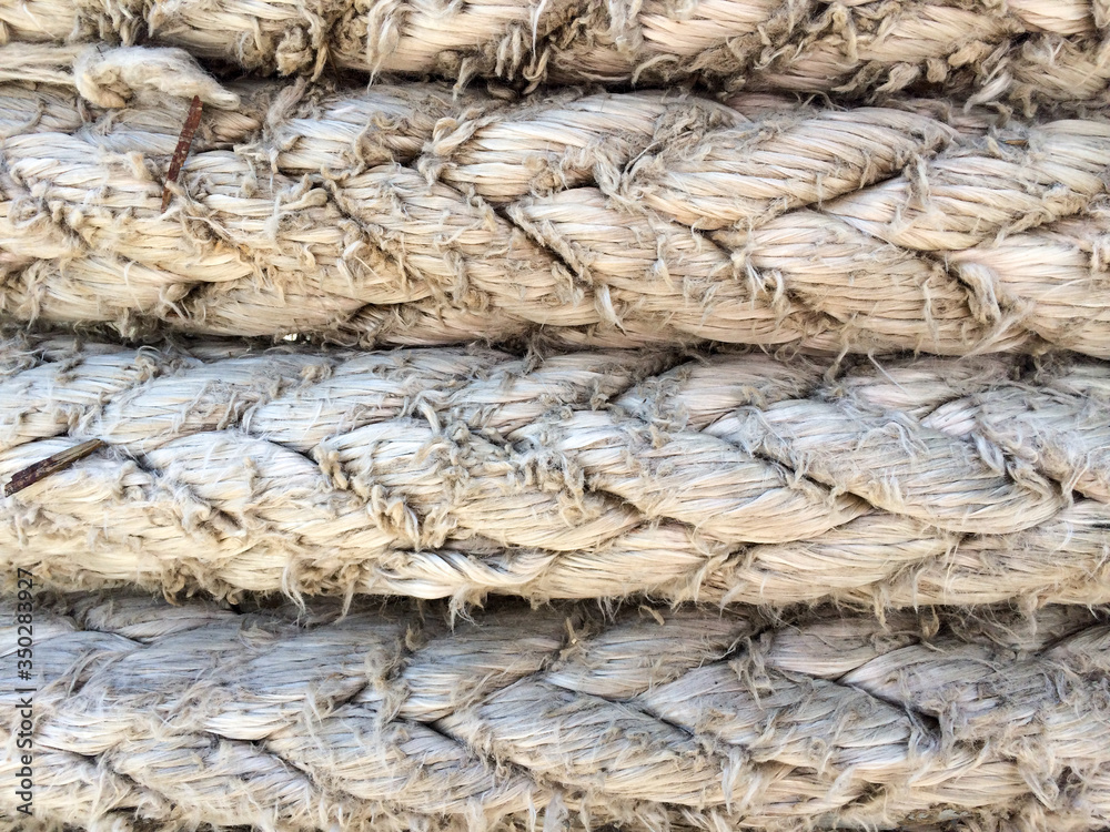 Rope large braided mooring line for ships boat background element on ...