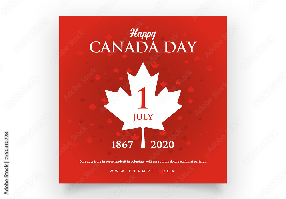 Canada Day Social Media Post Layout Stock Template | Adobe Stock