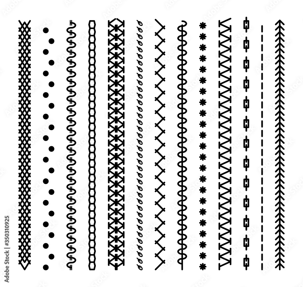 Collection stitch patterns. Stock Vector | Adobe Stock
