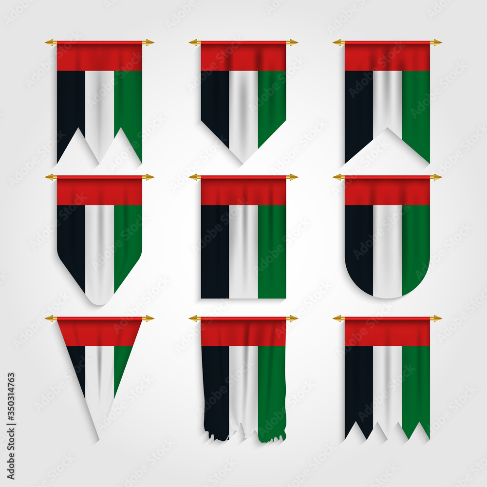 United Arab Emirates Flag in Different shapes, Flag of UAE in Various ...