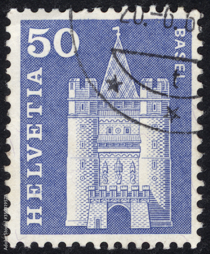 Postage stamps of the Helvetia. Stamp printed in the Helvetia. Stamp ...