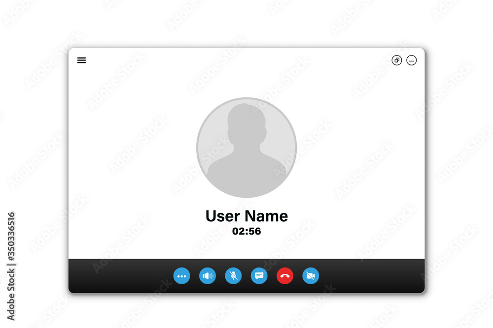 Video Call screen template. Video call Interface for social ...