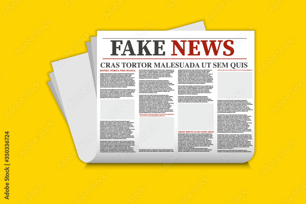 Newspaper with fake news. Fake News Template. Mock up of a blank daily ...