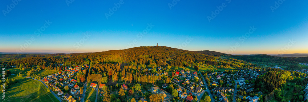 Panoramic view on the summit of the mountain Feldberg, the highest ...