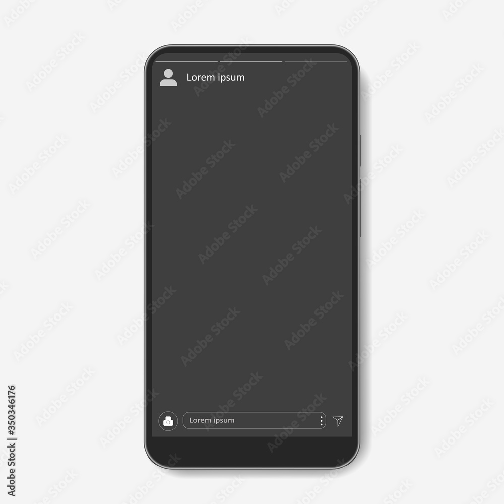 Mock up social page. Realistic modern phone frame template. Social ...