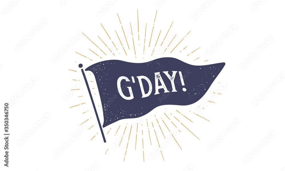 Goodbye. Flag grahpic. Old vintage trendy flag with text Goodbye ...