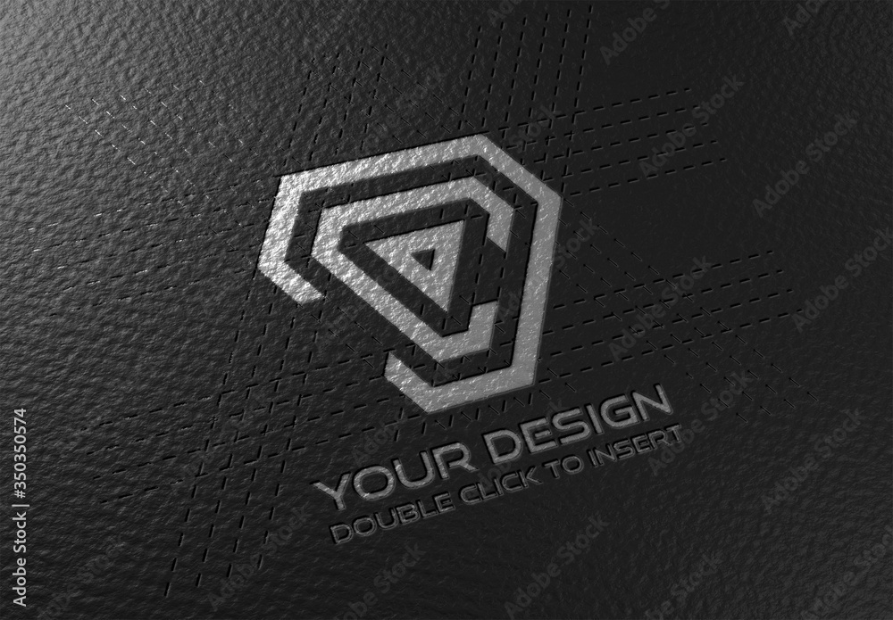 Debossed Logo Mockup on Black Paper Stock Template | Adobe Stock