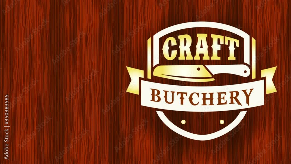 classic gold handiwork killing symbol for quality meat cut specialty ...