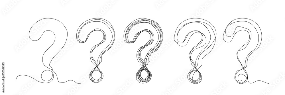 Continuous Thin Line Question Mark, Art Ask Symbol, Query Sign Stock ...