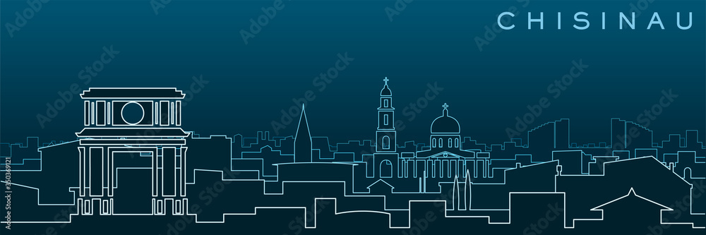 Chisinau Multiple Lines Skyline and Landmarks Stock Vector | Adobe Stock