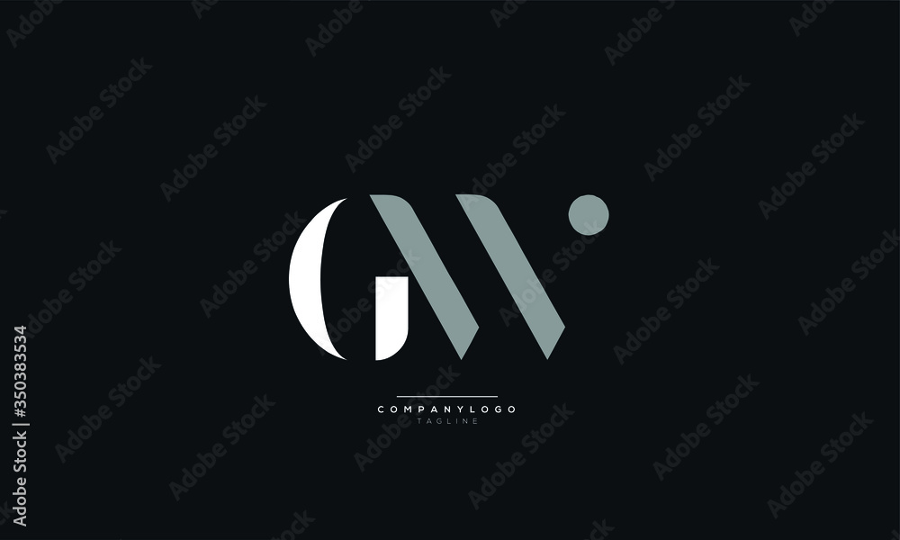 GW Letter Logo Alphabet Design Icon Vector Symbol Stock Vector | Adobe ...