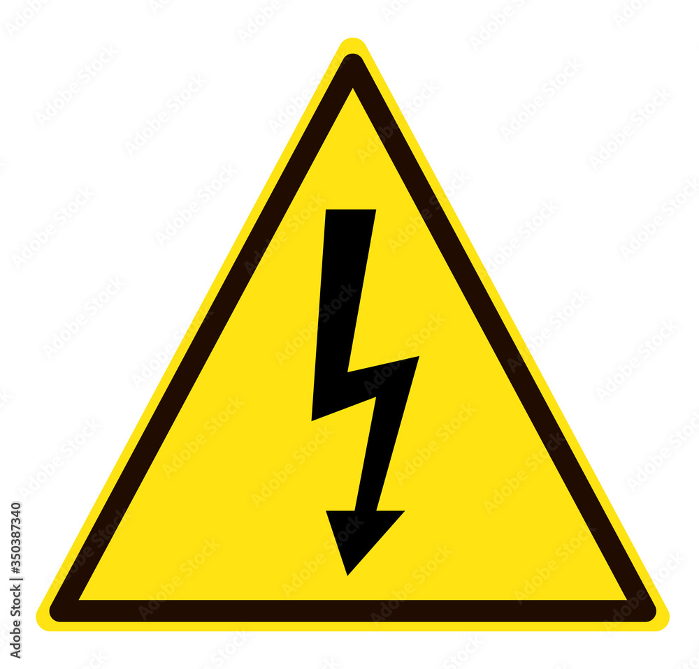 high voltage icon on white background. flat style. hazardous voltage ...