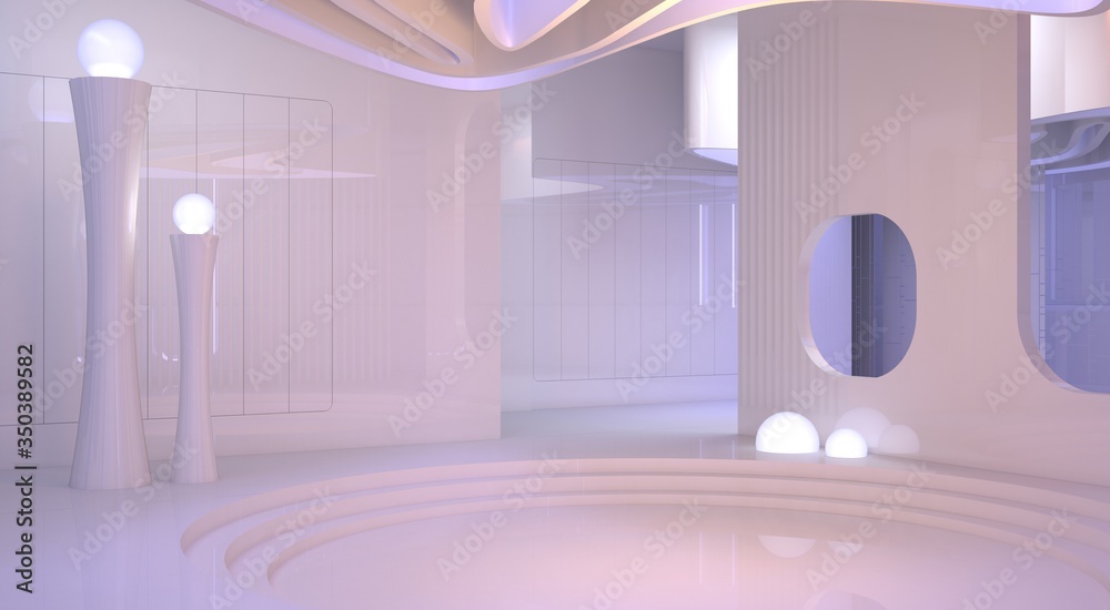 Futuristic interior design. Technologies of the future made of plastic ...