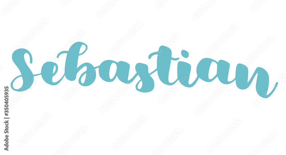 German spelling of the male name Sebastian. German lettering. Deutsch ...
