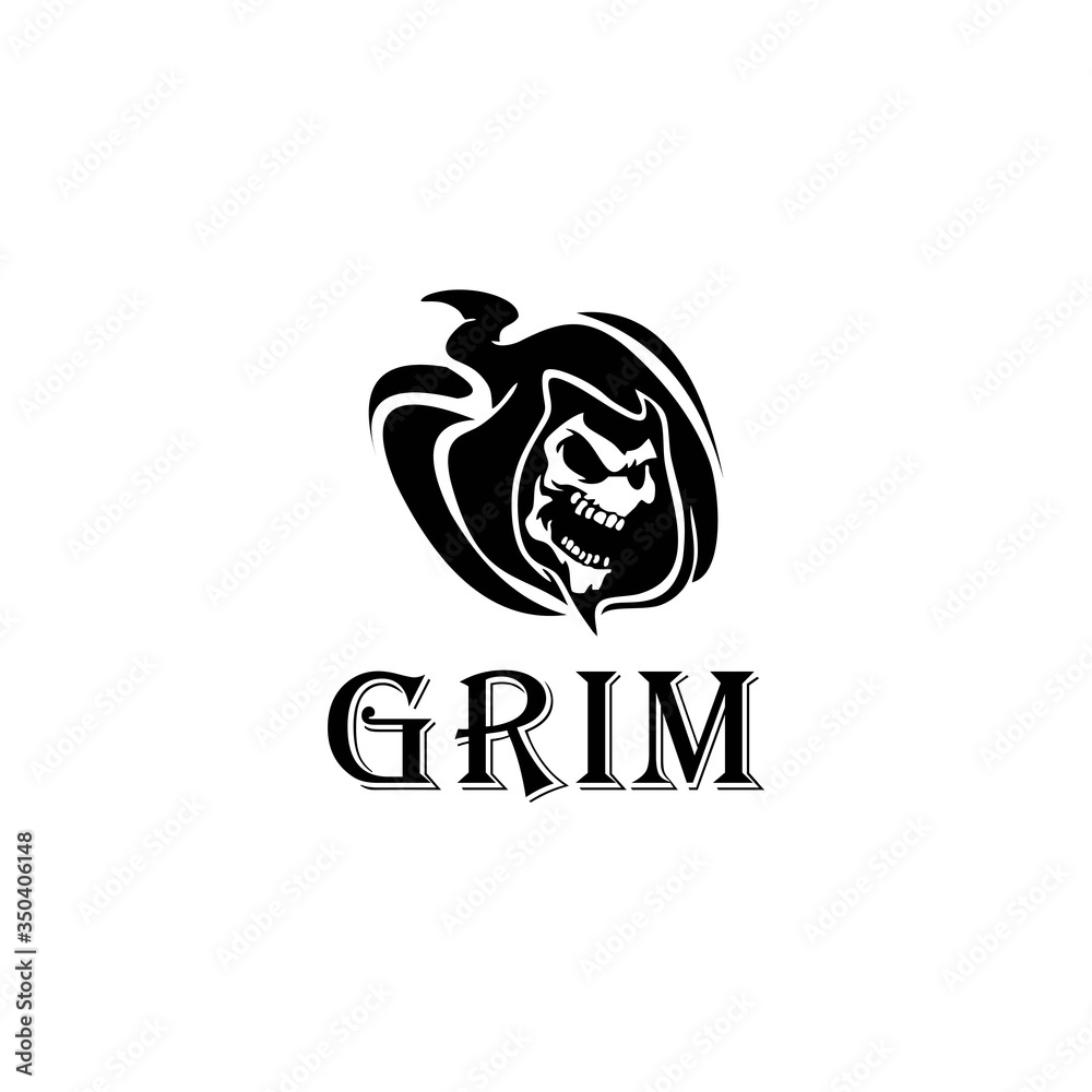 Grim Vector Logo And Illustration Stock Vector | Adobe Stock