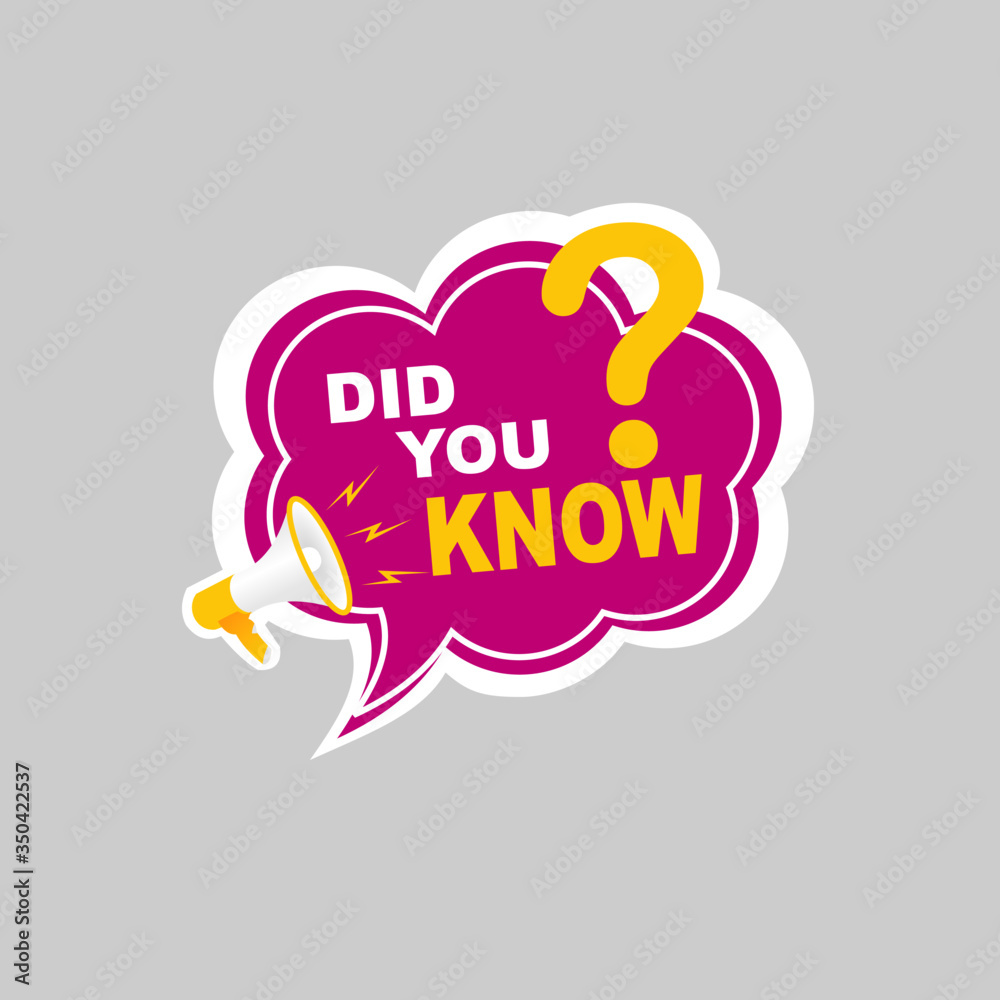 Did You Know Label banner sticker with speech bubble.vector design ...