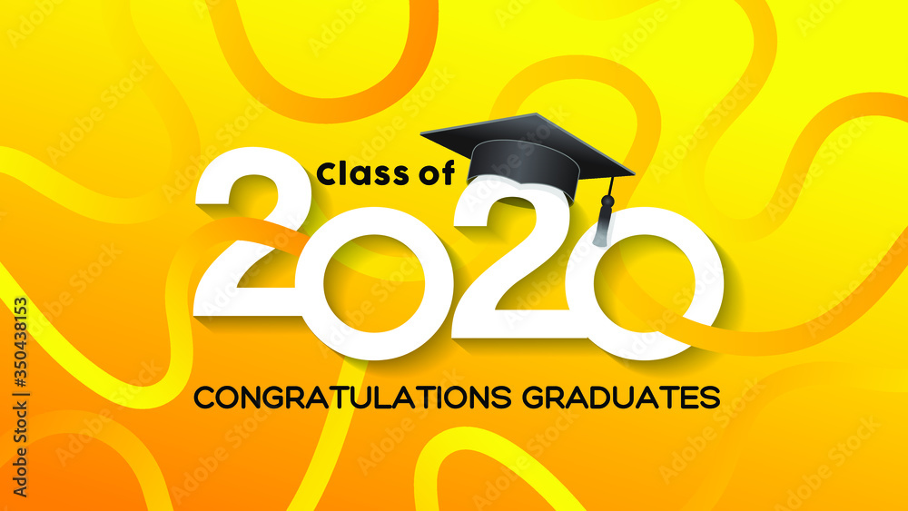 Class of 2020. Congrats Graduates. Lettering Graduation logo. Template ...