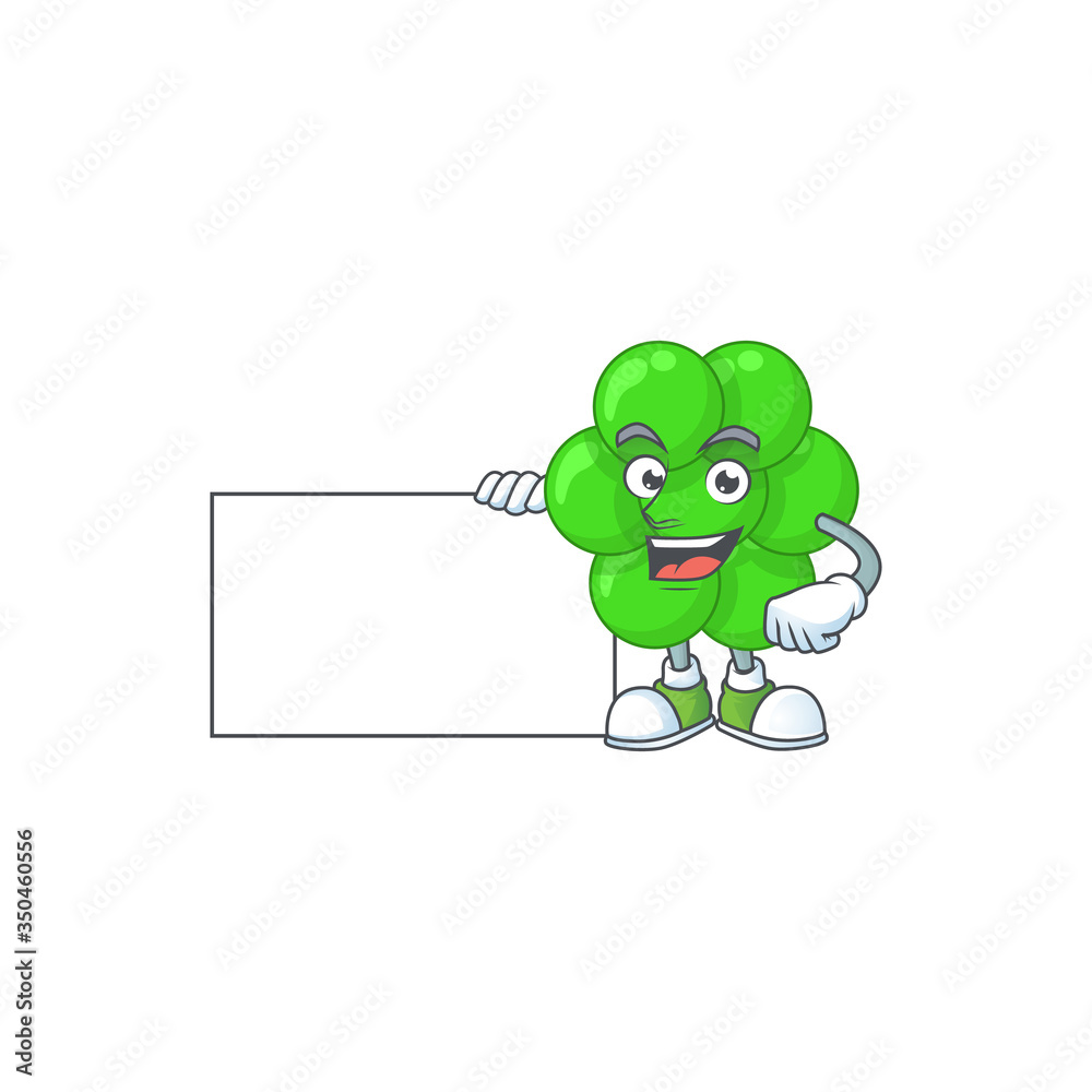 Staphylococcus aureus cartoon drawing Thumbs up holding a white board ...