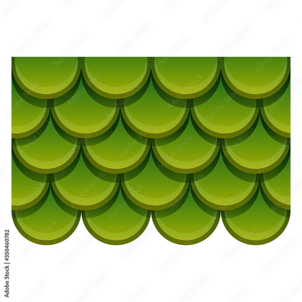 Green metal roof icon. Cartoon of green metal roof vector icon for web ...