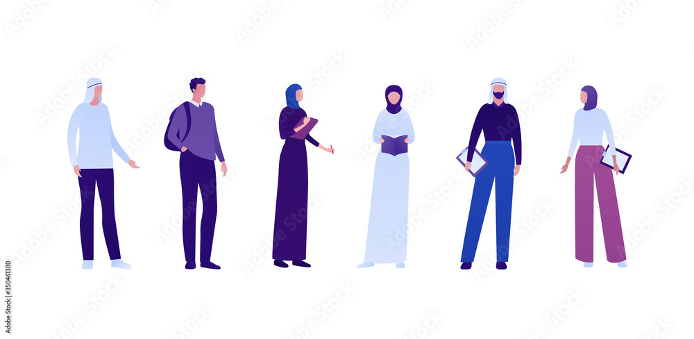 Muslim education college concept. Vector flat person illustration set ...