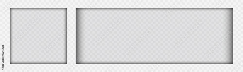 Set of Shadow Frames for Banner Design. Square and Rectangle with ...