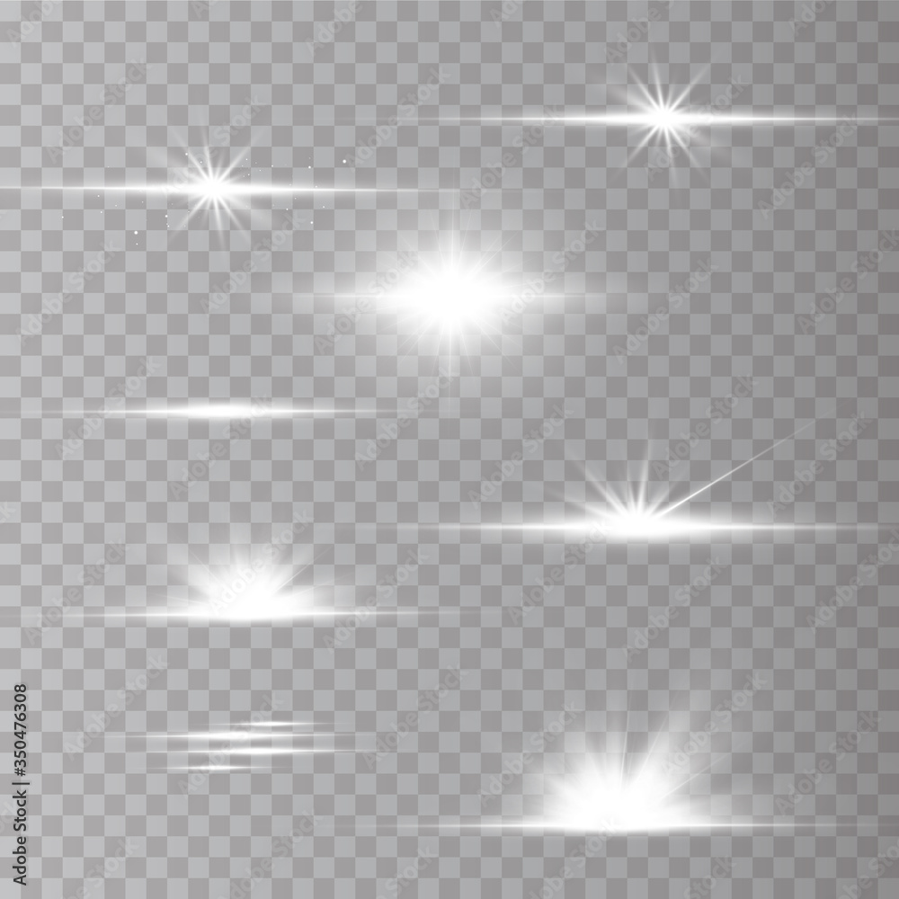 Shine starlight isolated on transparent background. Glowing light ...