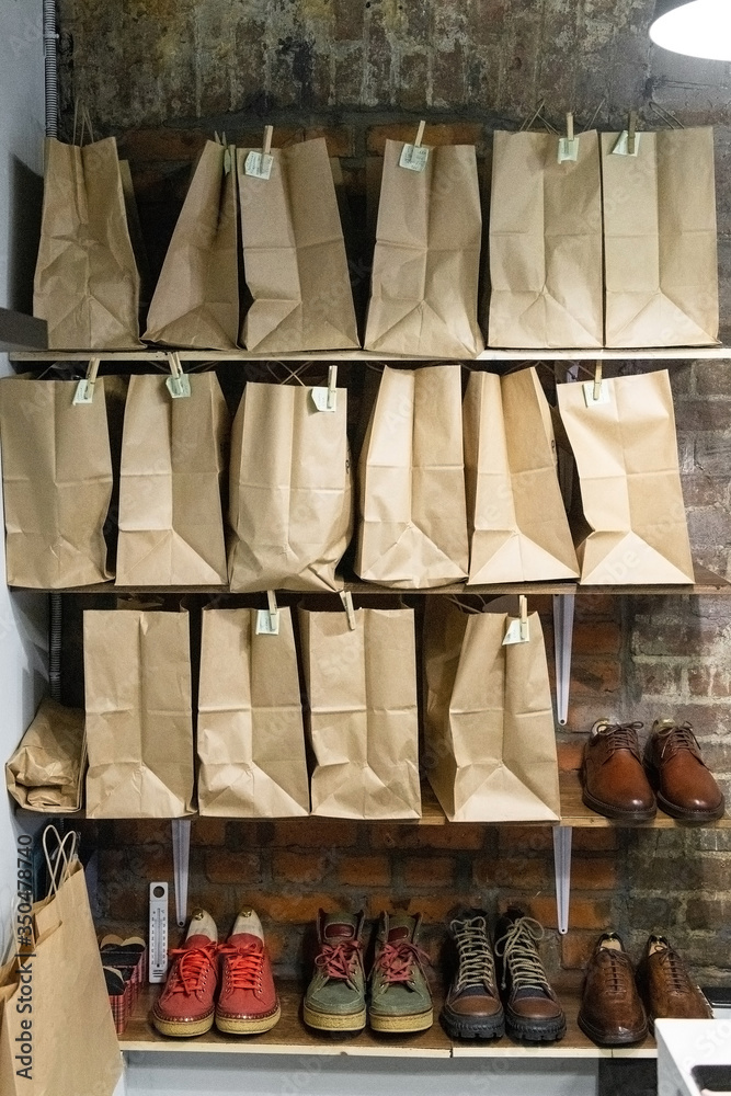 Shoe workshop. Shoe repair and tailoring. The photo illustrates a small ...