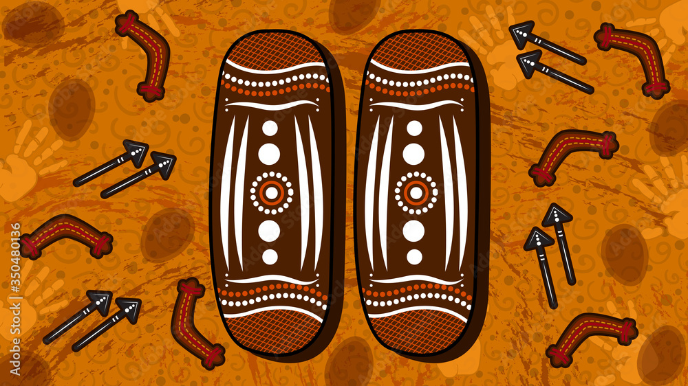 Aboriginal shield. Aboriginal art vector painting Stock Vector | Adobe ...