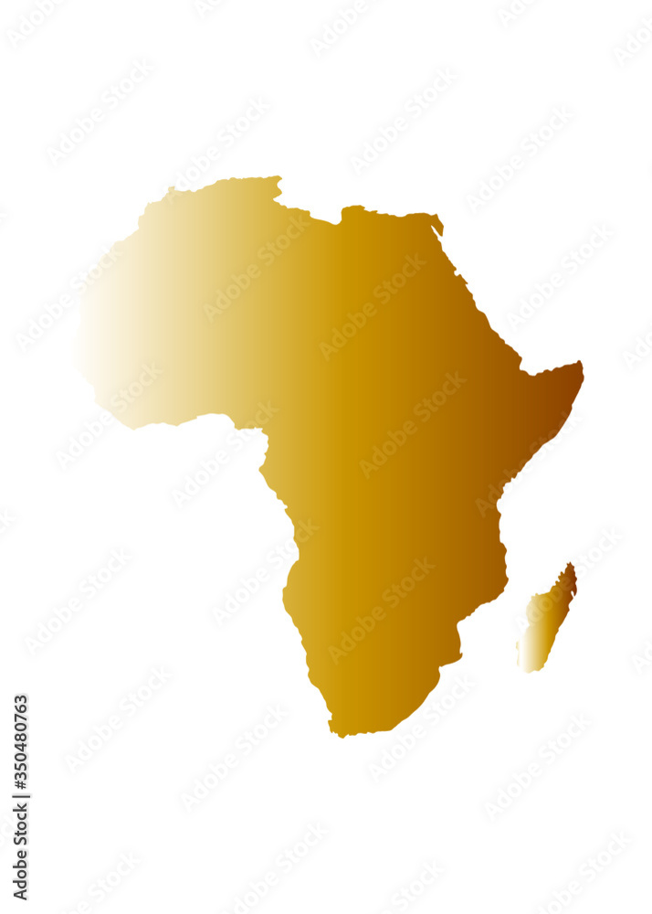 Vector gold Map Africa isolated on background. Africa map silhouette ...