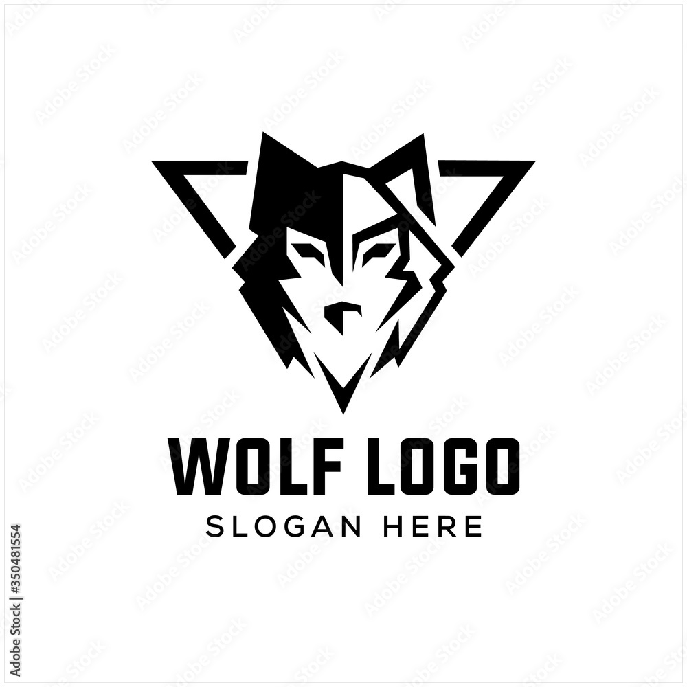 simple and elegant wolf designs logo Stock Vector | Adobe Stock